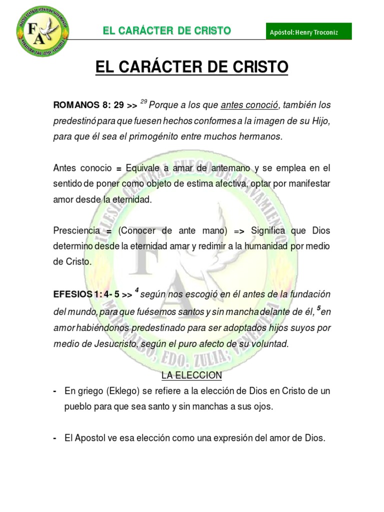 El Caracter de Cristo | PDF | Jesús | Cristo (título)