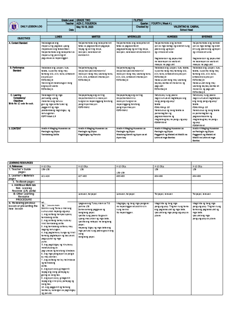 Filipino 2 q4 w4 | PDF