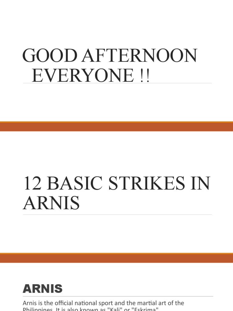 12 Basic Strikes in Arnis Explained | PDF