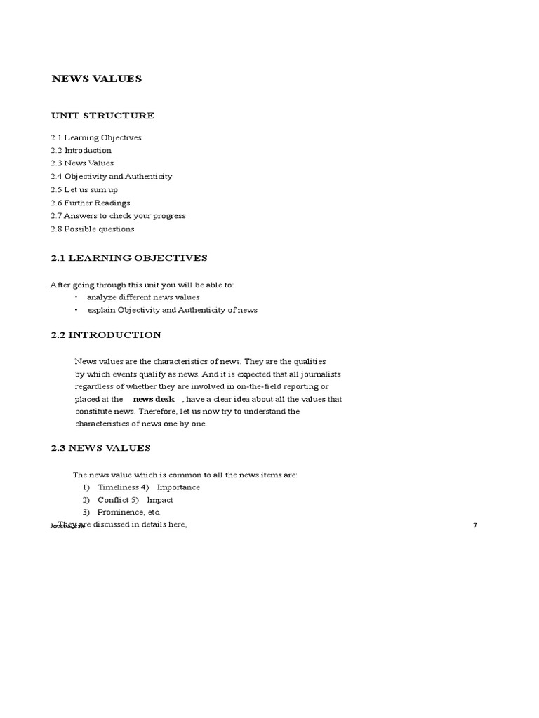 2 News Value | PDF | News | Journalism