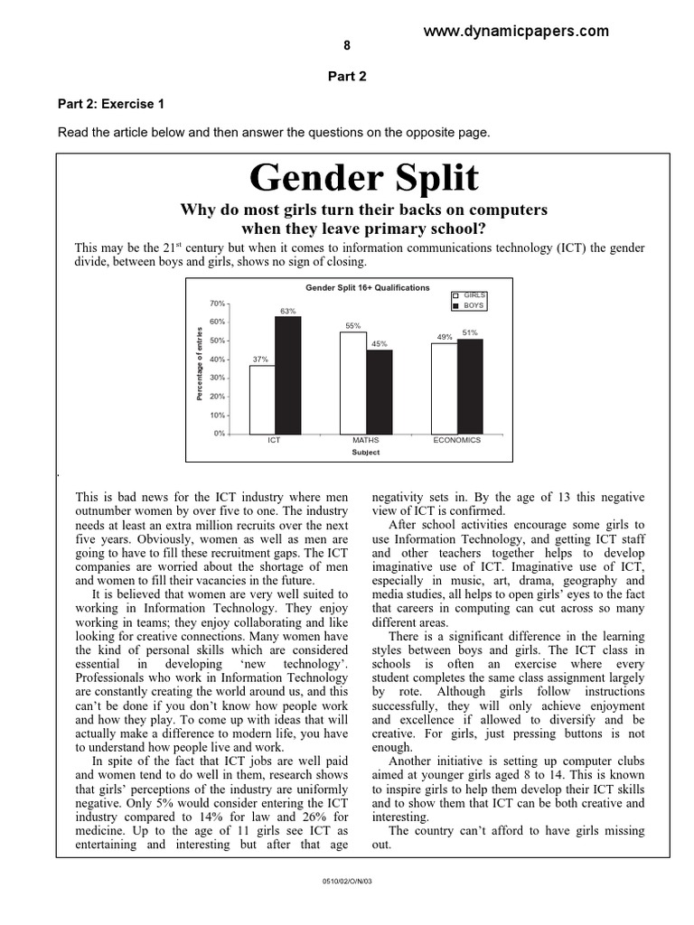 2003 Gender Split | PDF | Information And Communications Technology ...