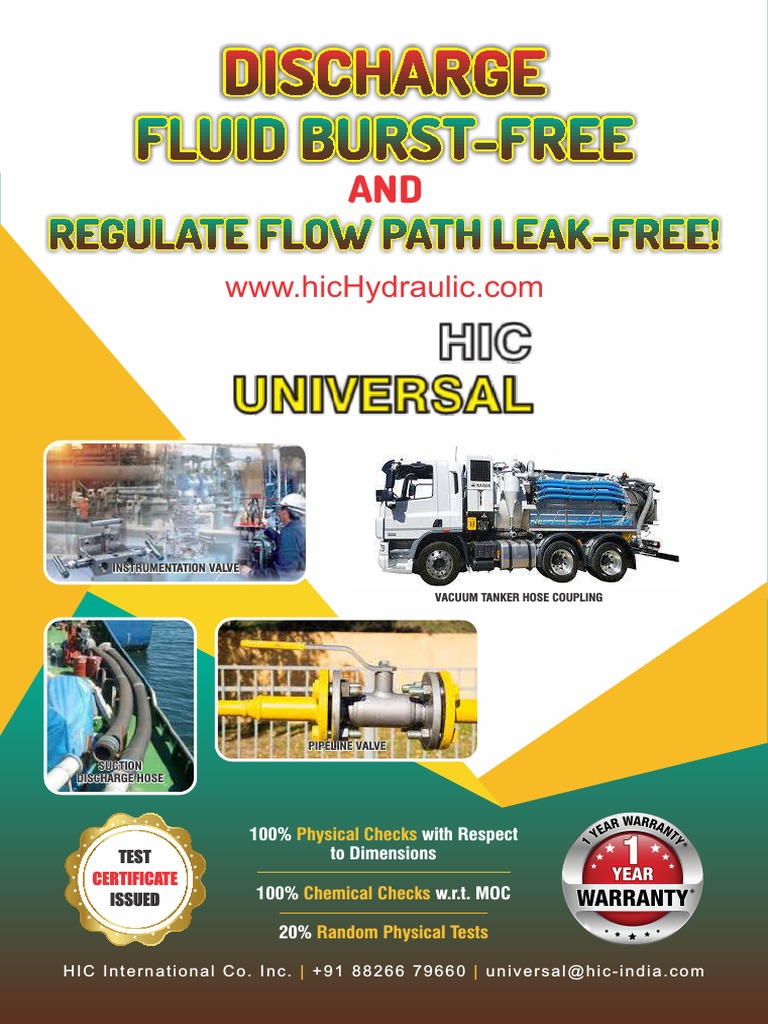 Brochure HYDRAULIC Hose Quick Camlock Valve HIC India 04 | PDF | Valve ...