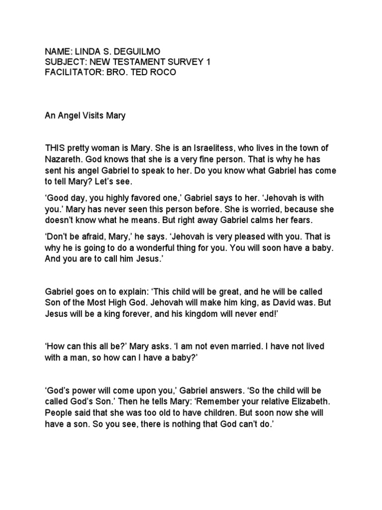 An Angel Visits Mary | PDF