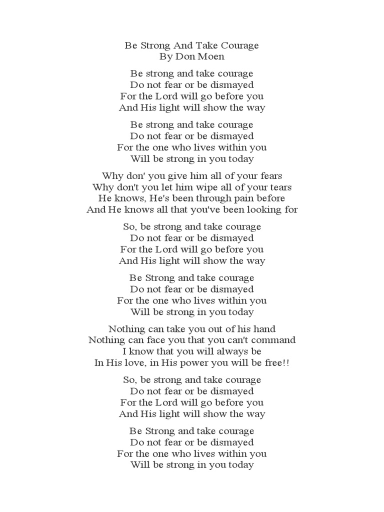 Be Strong and Take Courage | PDF