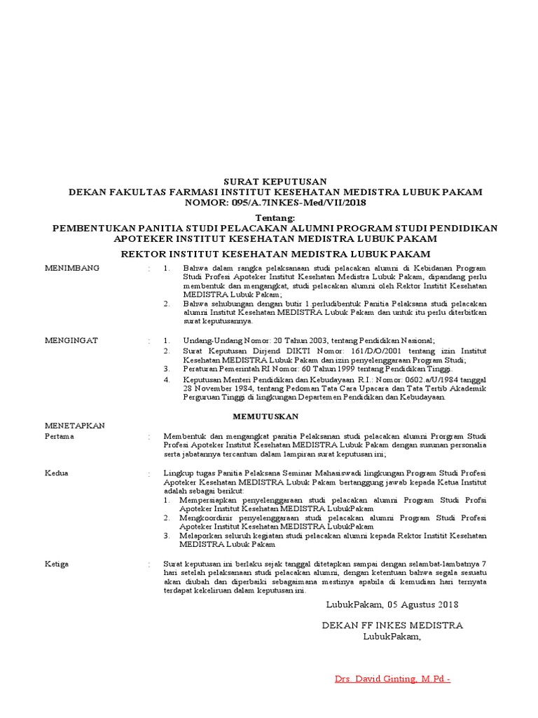 SK Panitia Tracer Study | PDF