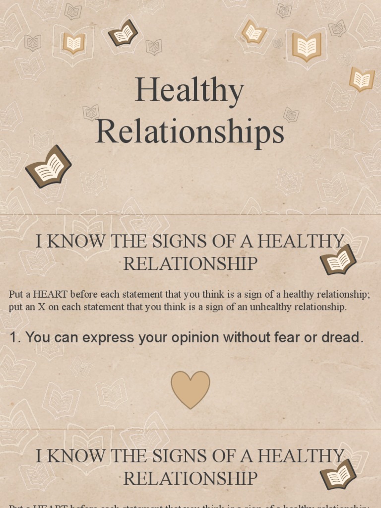 Signs of Healthy Relationships | PDF | Adolescence | Human Sexual Activity