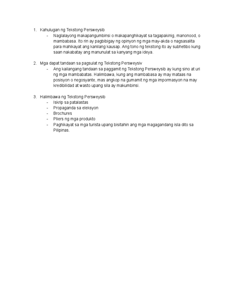 Tekstong Persweysib | PDF