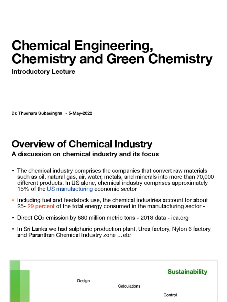 (lec1)introduction to green chemistry and chemistry | PDF ...