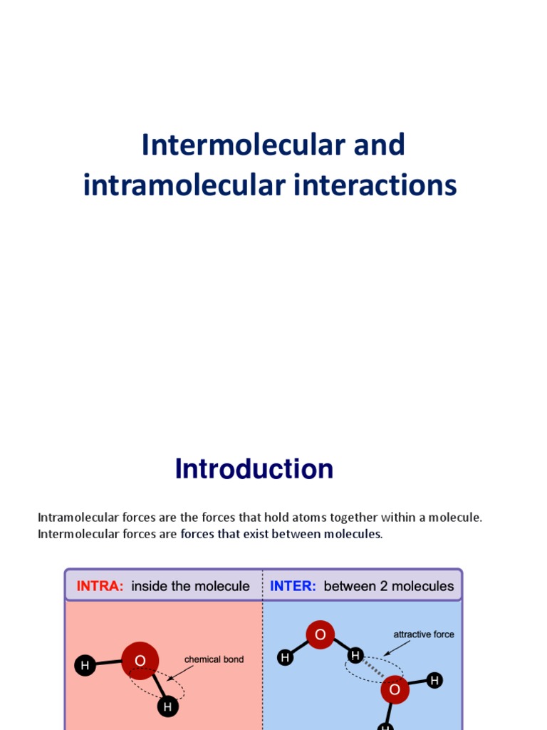 Intermolecular vs Intramolecular Forces | PDF | Chemical Polarity ...