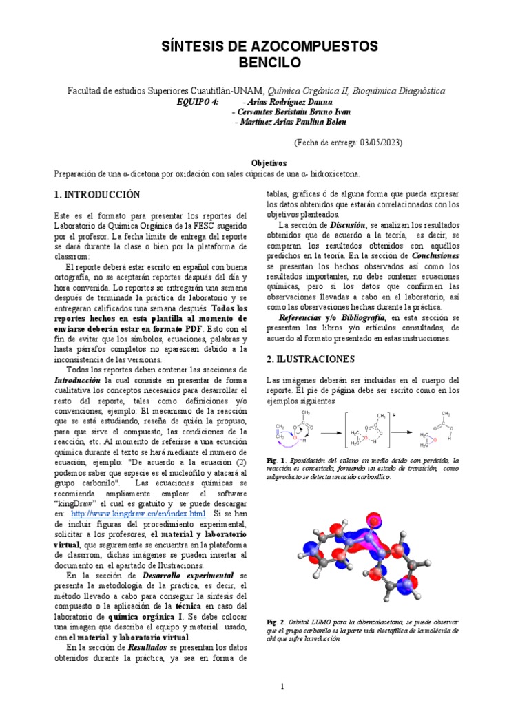 Plantilla Para Reporte De Laboratorio Pdf Laboratorios Química