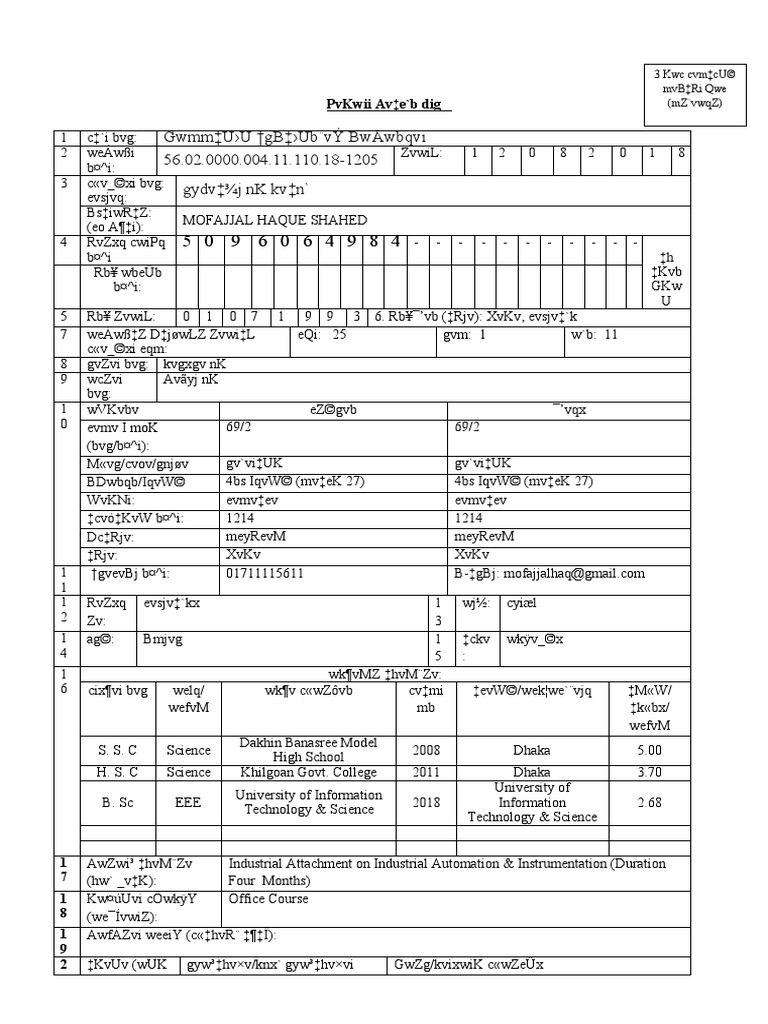 Job Application Form | PDF