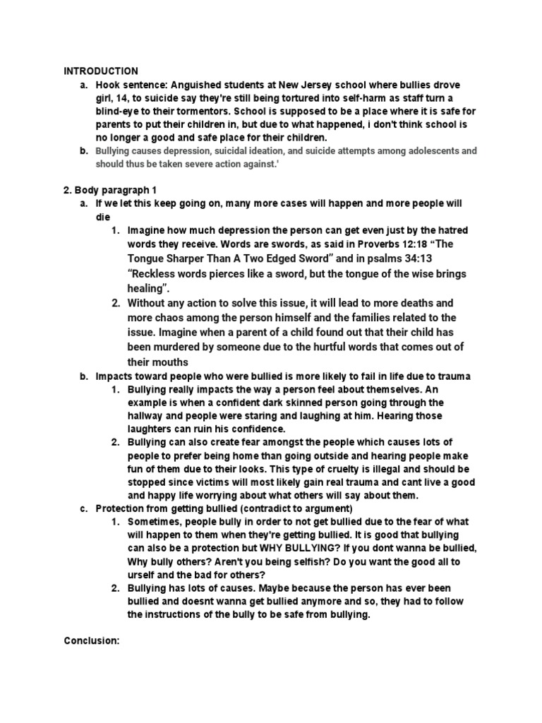 Cheryl Setiawan - Mini-Thesis - Outline | Download Free PDF | Bullying ...