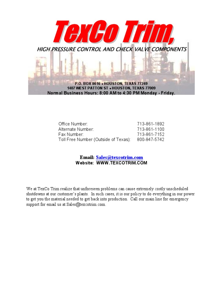 Trim Catalog | PDF | Wear | Valve