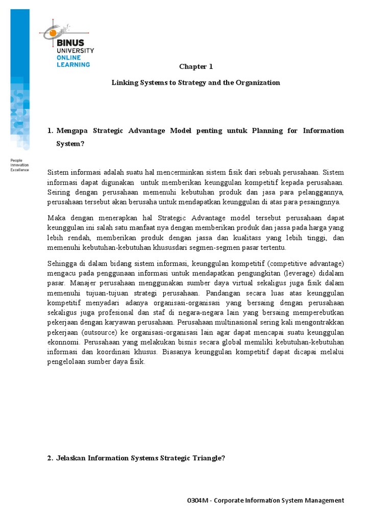 Linking Systems To Strategy and The Organization: 0304M - Corporate ...