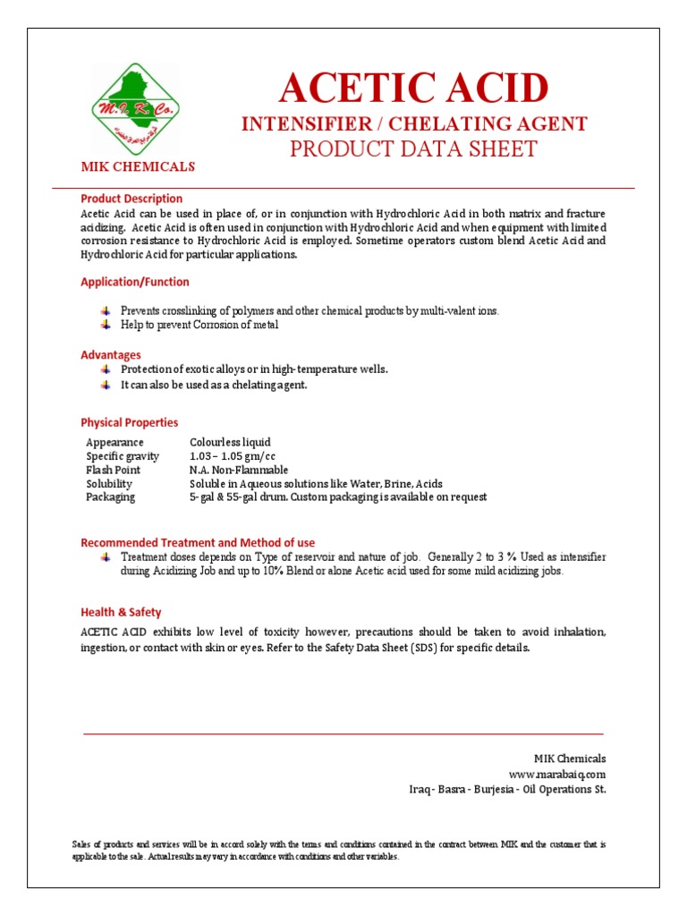 PDS Acetic Acid | PDF