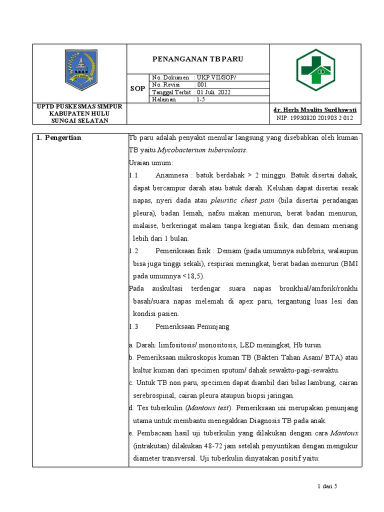 SOP TB Paru OK Fix | PDF