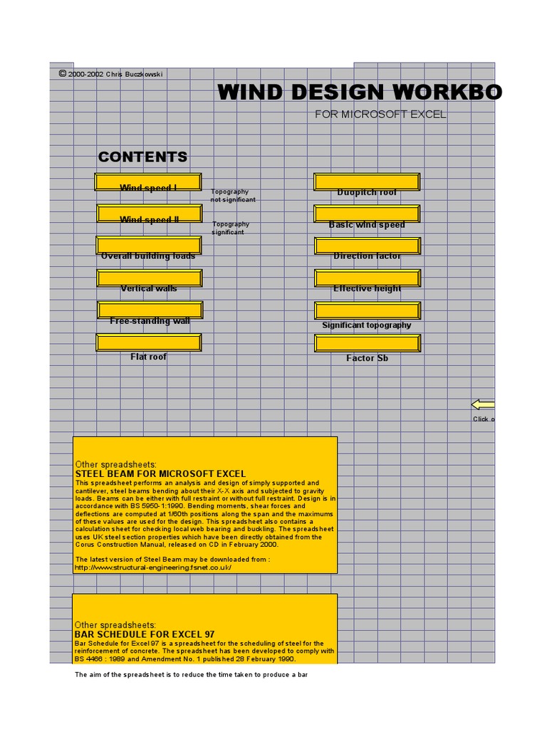 Excel Wind Design for Engineers | PDF | Beam (Structure) | Spreadsheet