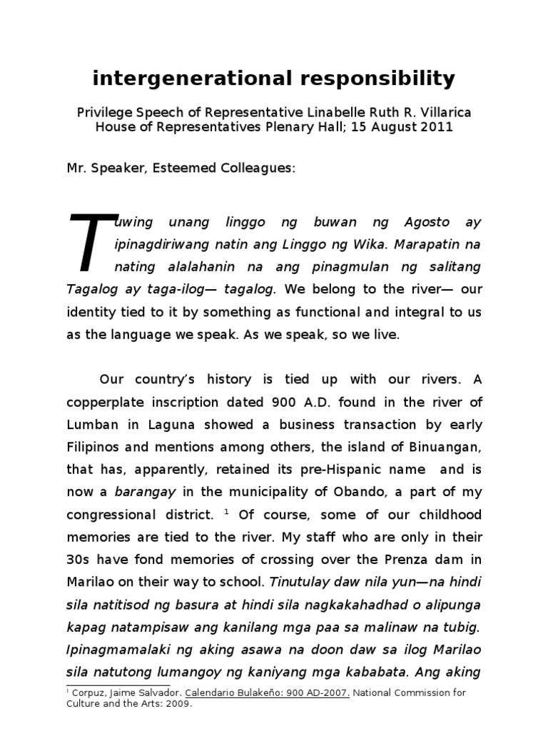 Inter Generational Responsibility For The Marilao-Meycauayan-Obando ...