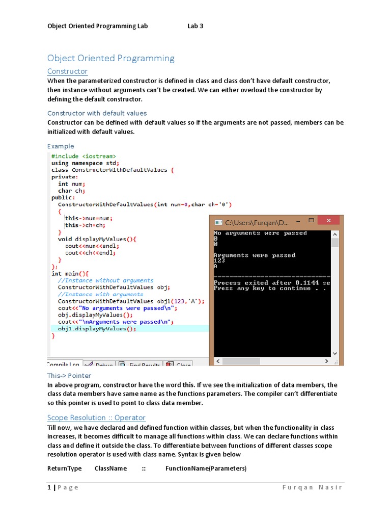 Lab 3 Pdf Programming Constructor Object Oriented Programming 8278