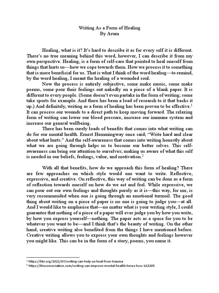 Writing for Emotional Healing | PDF