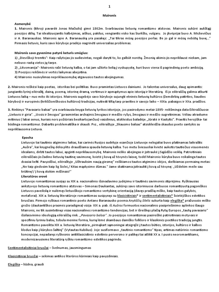 Maironis Dovydas | PDF