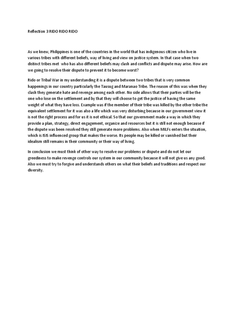 Reflection 3 RIdo | PDF | Politics | Social Science