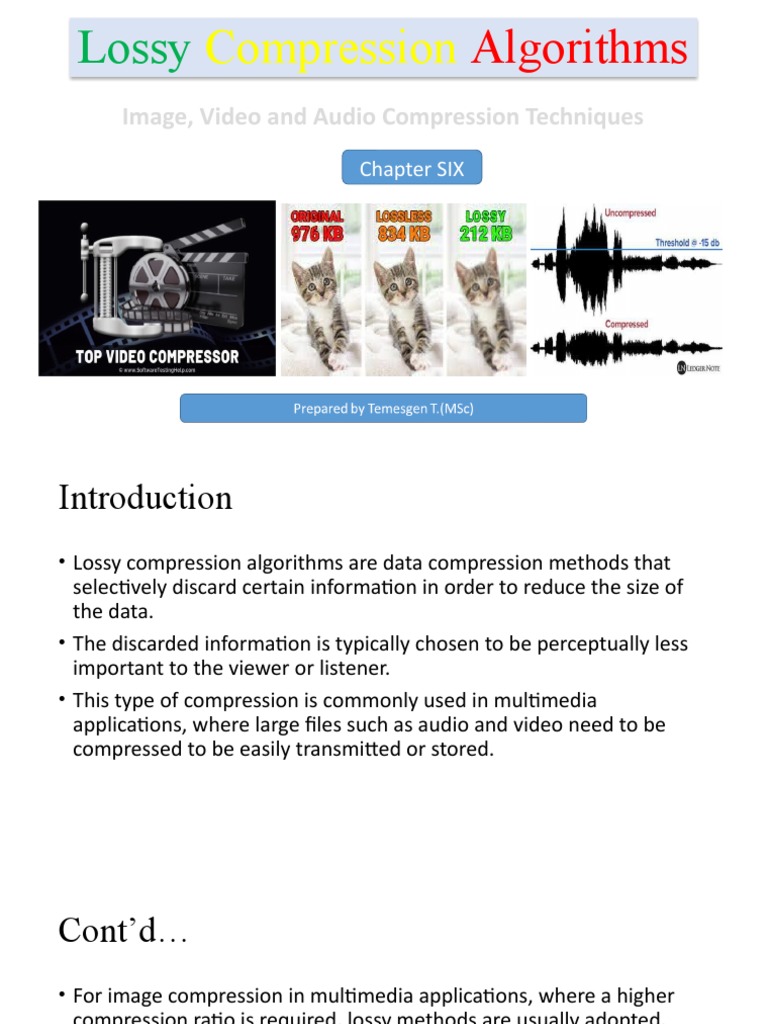 Chapter 6 Lossy Compression Algorithms | PDF | Data Compression | Film And Video Technology