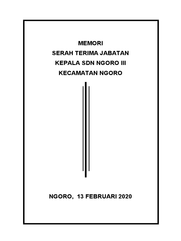 Contoh Memori Serah Terima Jabatan Ks | PDF