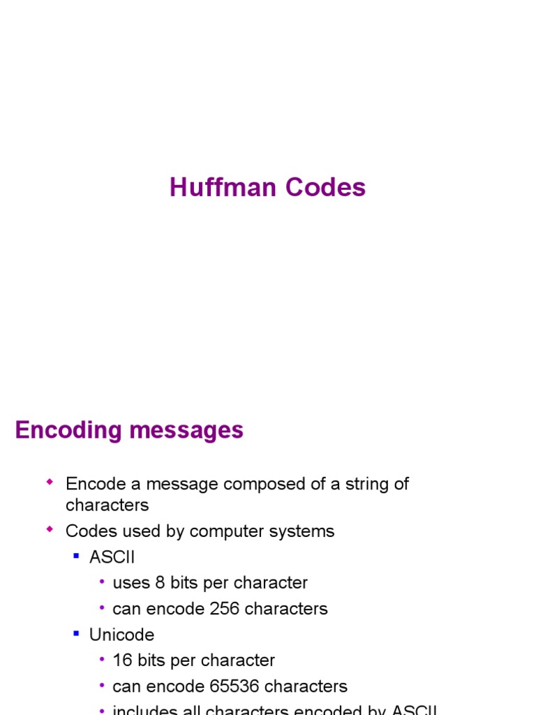 Huffman Code | PDF | Code | Character Encoding