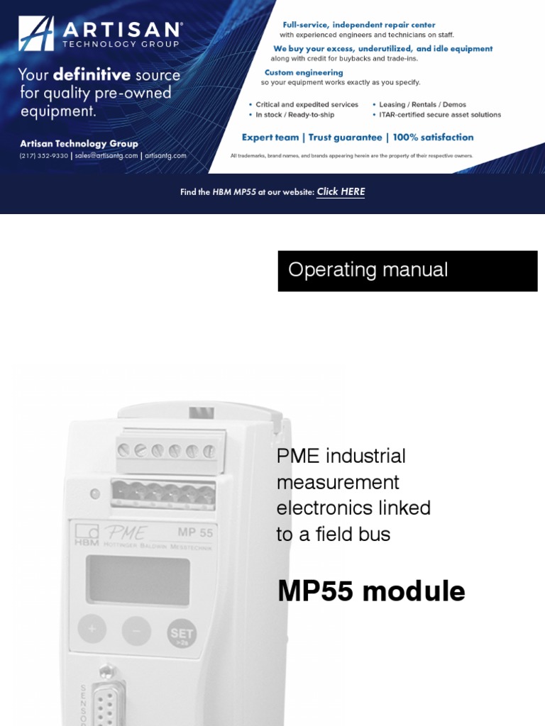HBM MP55 Manual 201611712313 | PDF