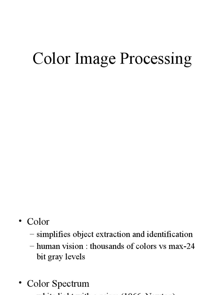 Colour Image Processing | PDF