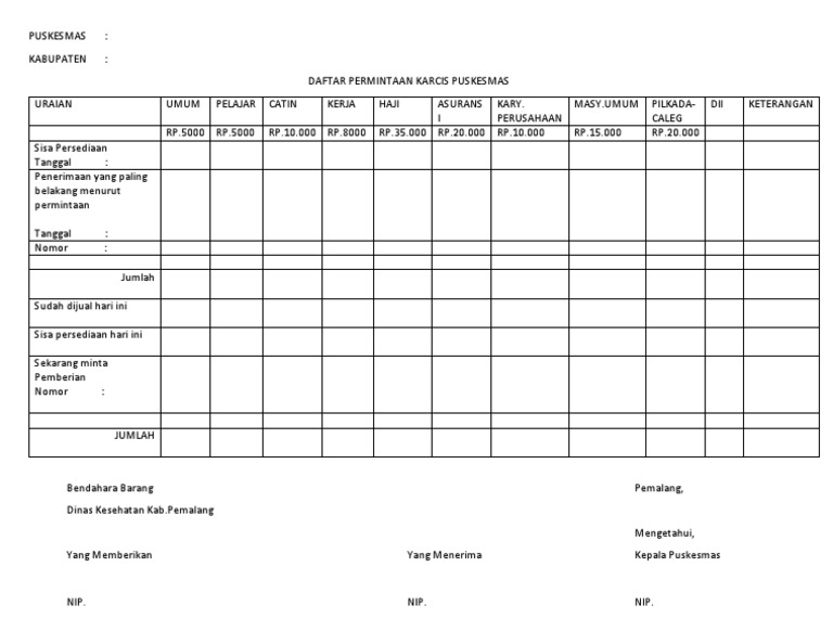 Blanko Permintaan Karcis | PDF