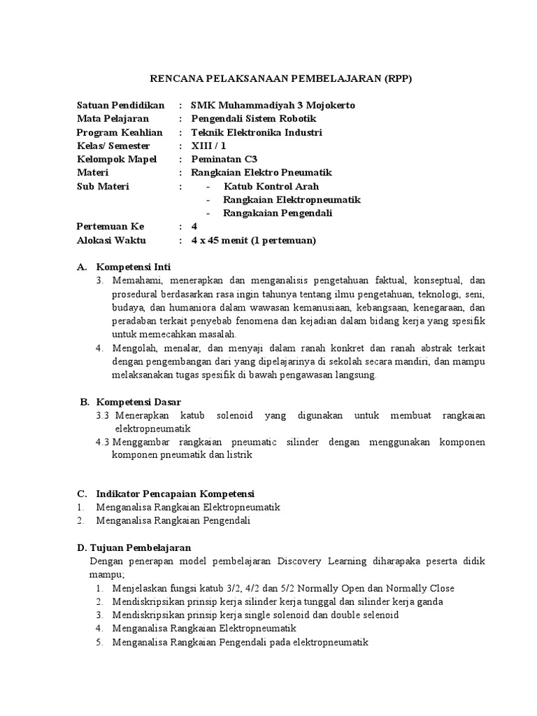 RPP Pengendali Sistem Robotik | PDF