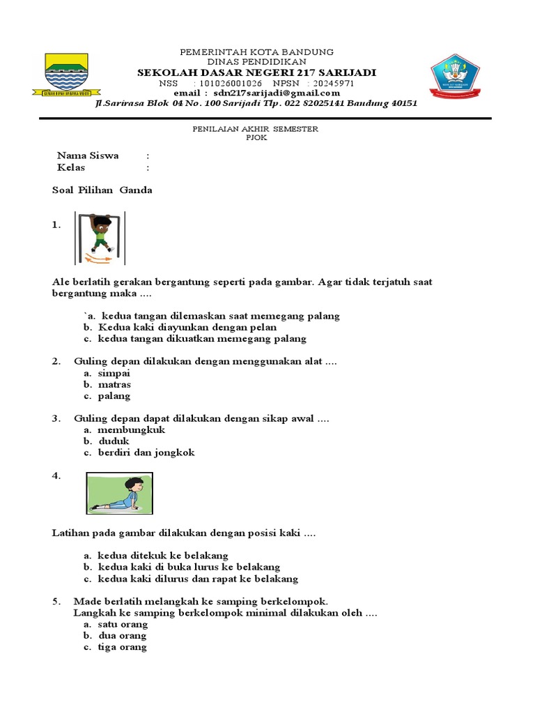 Soal Pas Pjok Kls 2 Semester 2 | PDF