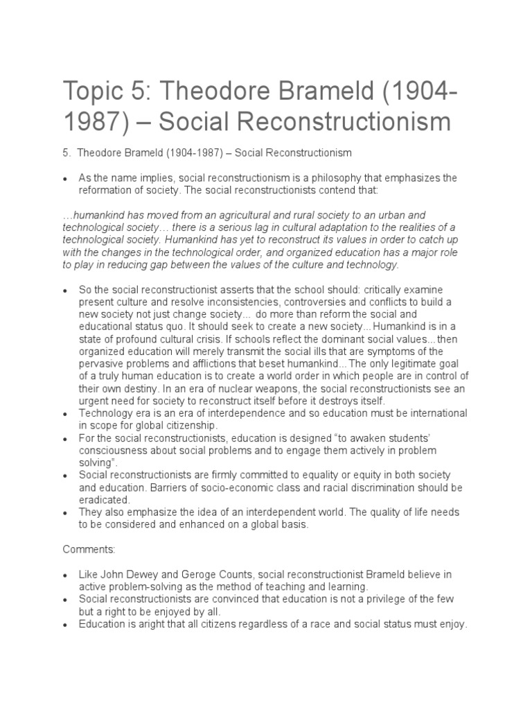 Theodore Brameld | PDF | Society