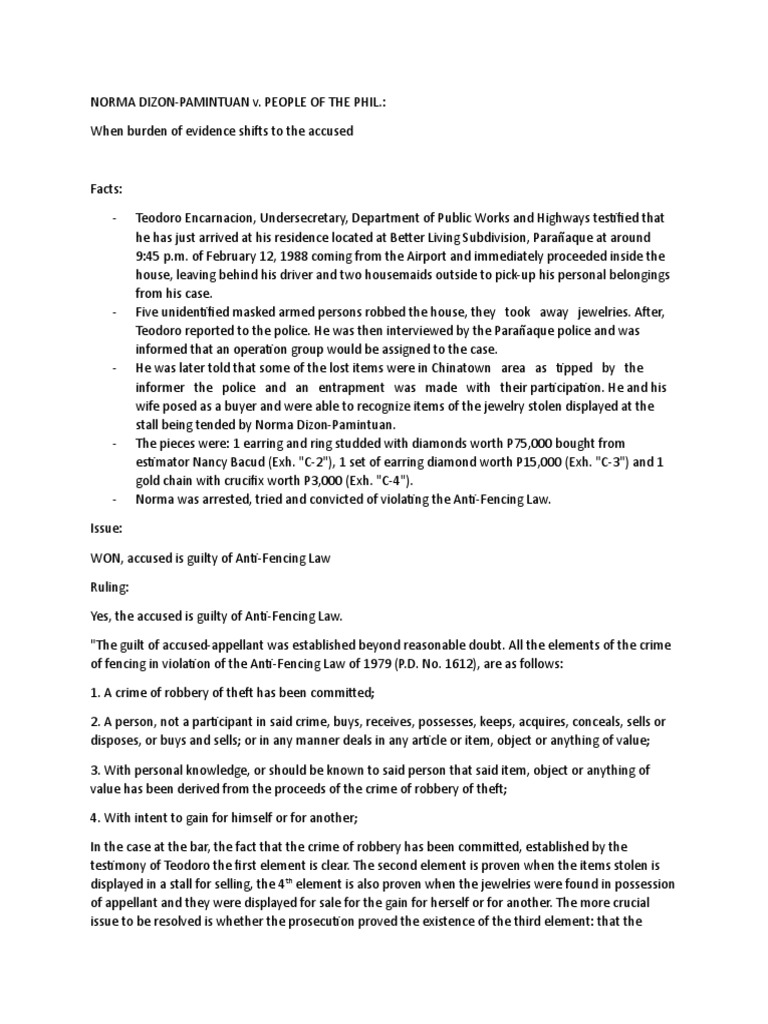 Norma Dizon | PDF | Theft | Robbery