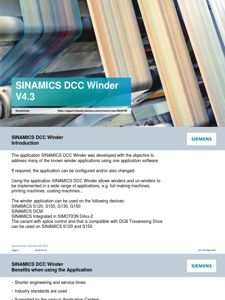 Slides Sinamics-Dcc-Winder v4 3 | PDF | Speed | Torque