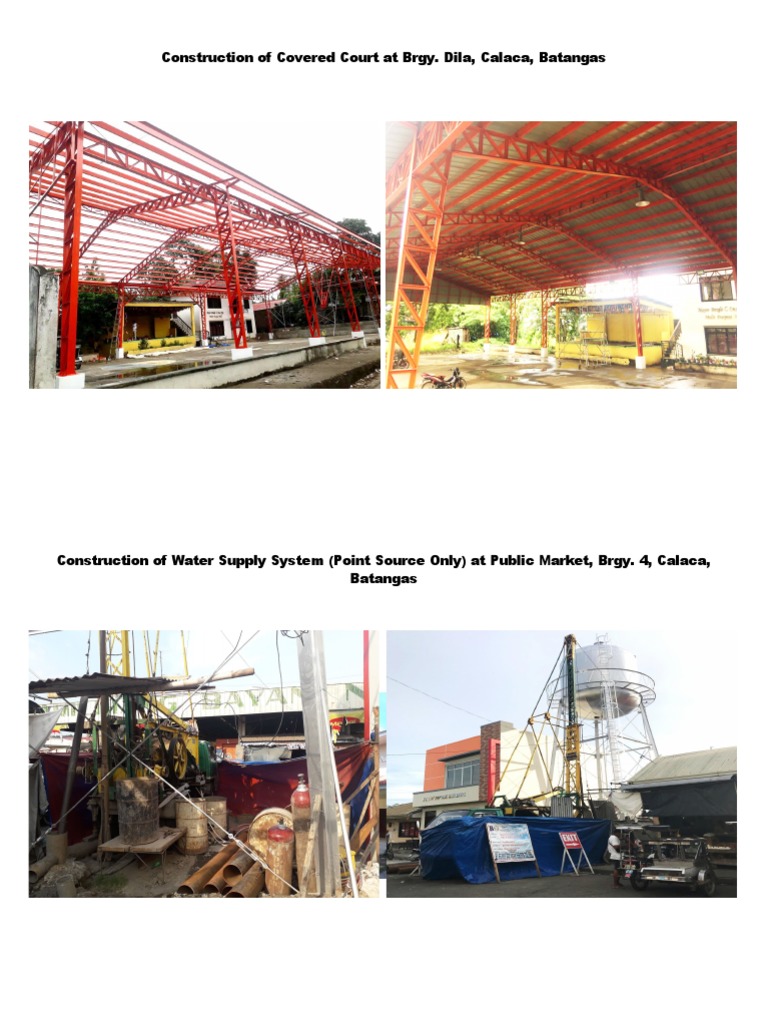 Construction of Covered Court at Brgy. Dila, Calaca, Batangas | PDF