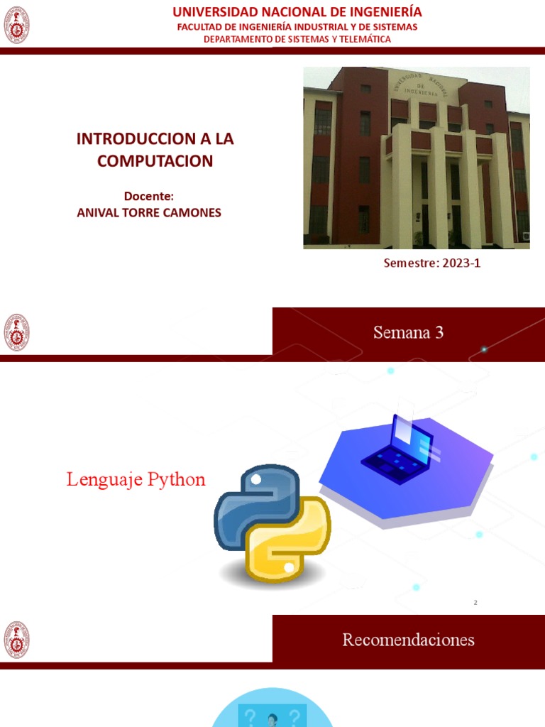 Semana 3 Lenguaje Python Pdf Lenguaje De Programación Python 6742
