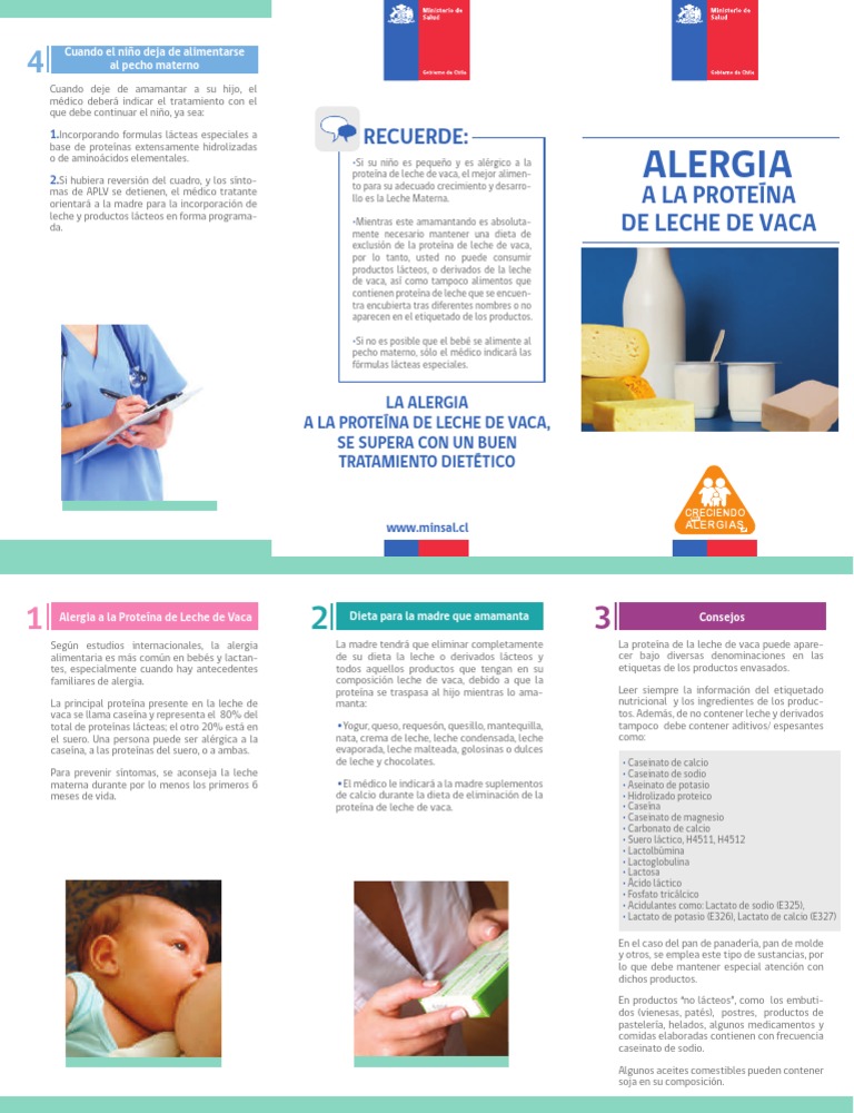 Triptico APLV MInsal Final Web | PDF | Leche | Amamantamiento