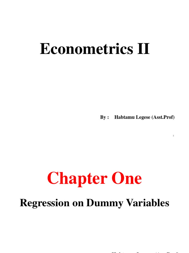 Econometrics 2 | Download Free PDF | Logistic Regression | Regression ... Econometrics 2 | Download Free PDF | Logistic Regression | Regression ...