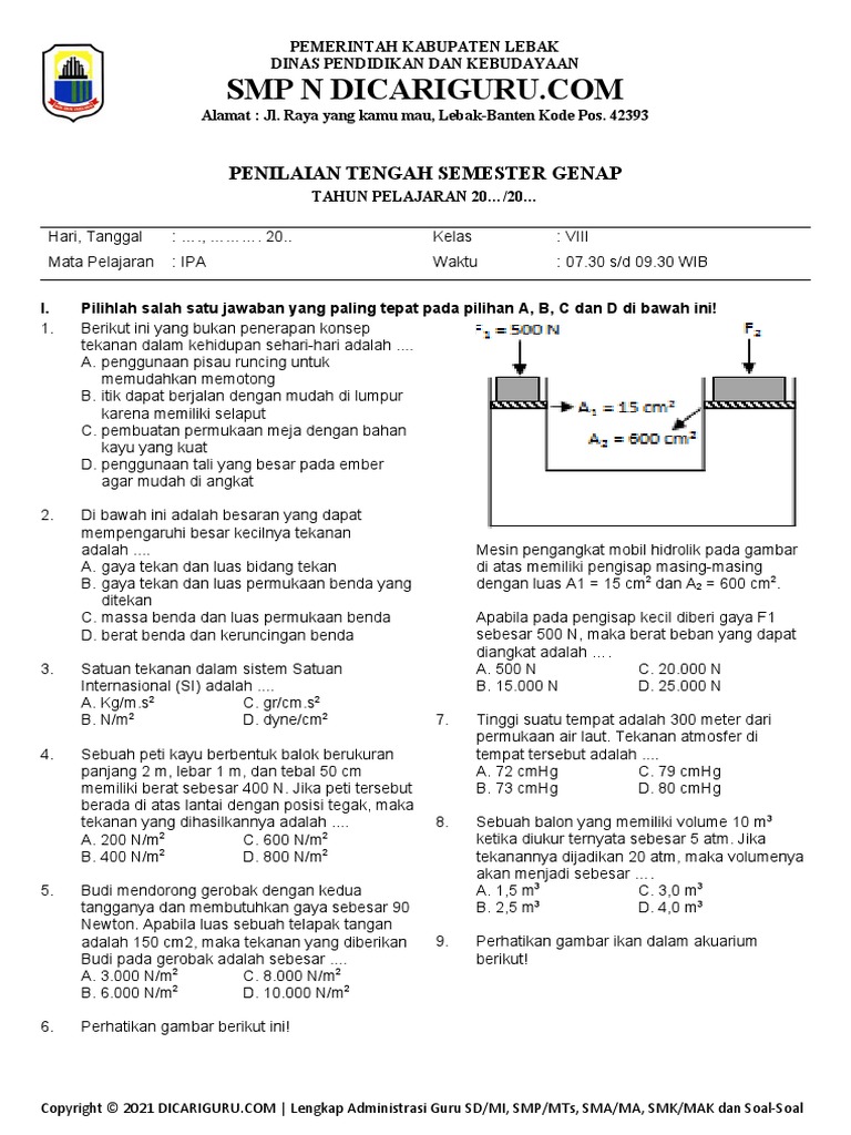 Soal Pts II Ipa Kelas Viii | PDF