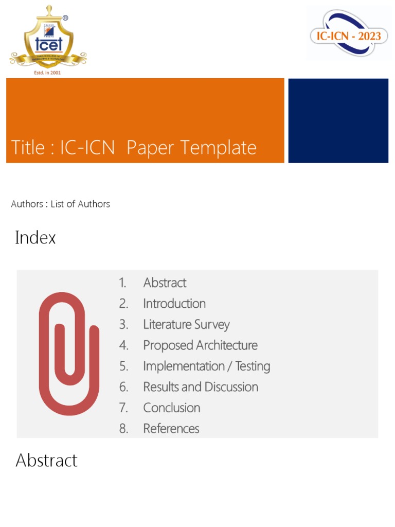 IC-ICN 2023 Presentation Template | PDF | Computers