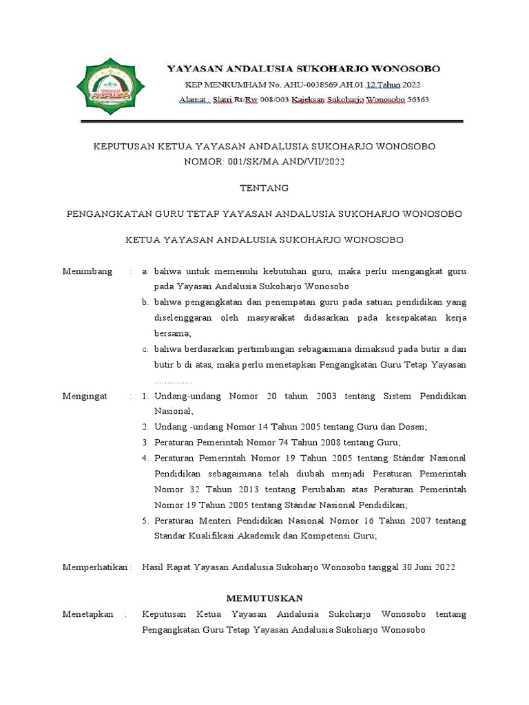 7 Contoh SK Gty | PDF