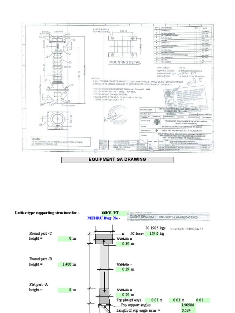 Support STR & FDN Design Calculation For 66kV PT - R0 - Singhik | PDF ...