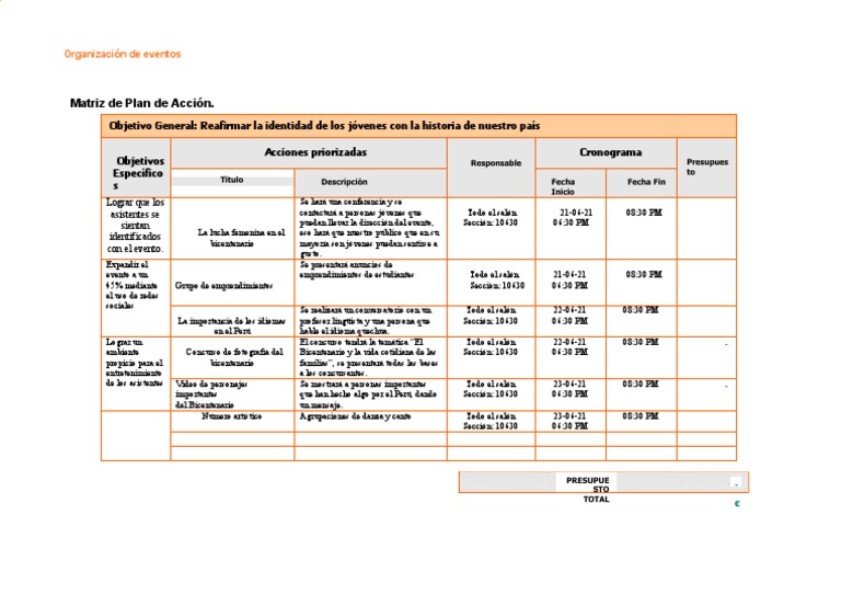 Matriz DE PLAN DE ACCION | PDF