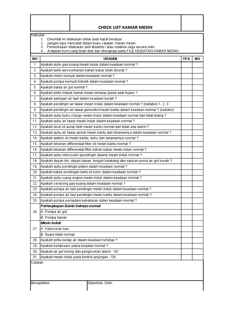 Check List | PDF