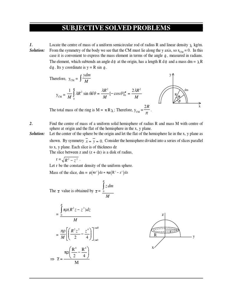 Center of Mass Calculations and Projectile Motion | PDF | Collision ...