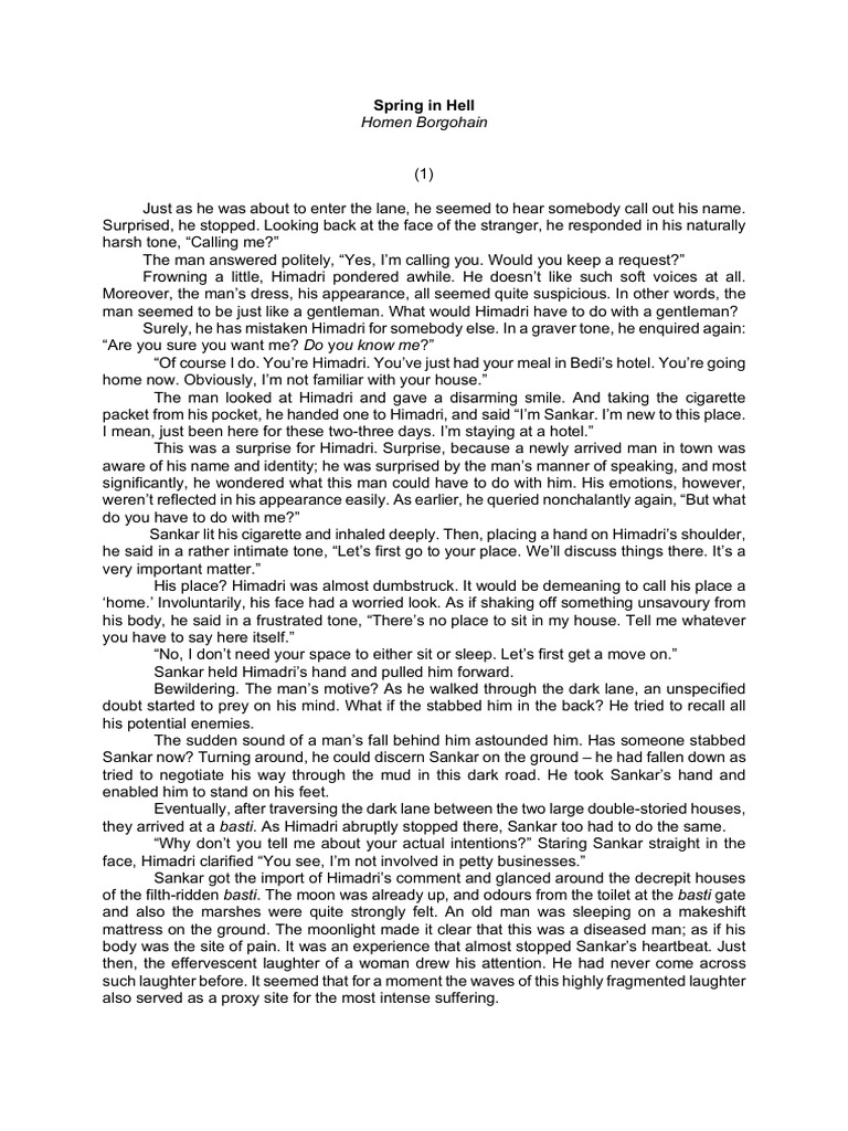 Spring in Hell by Homen Borgohain | PDF | Mystery, Thriller & Crime Fiction
