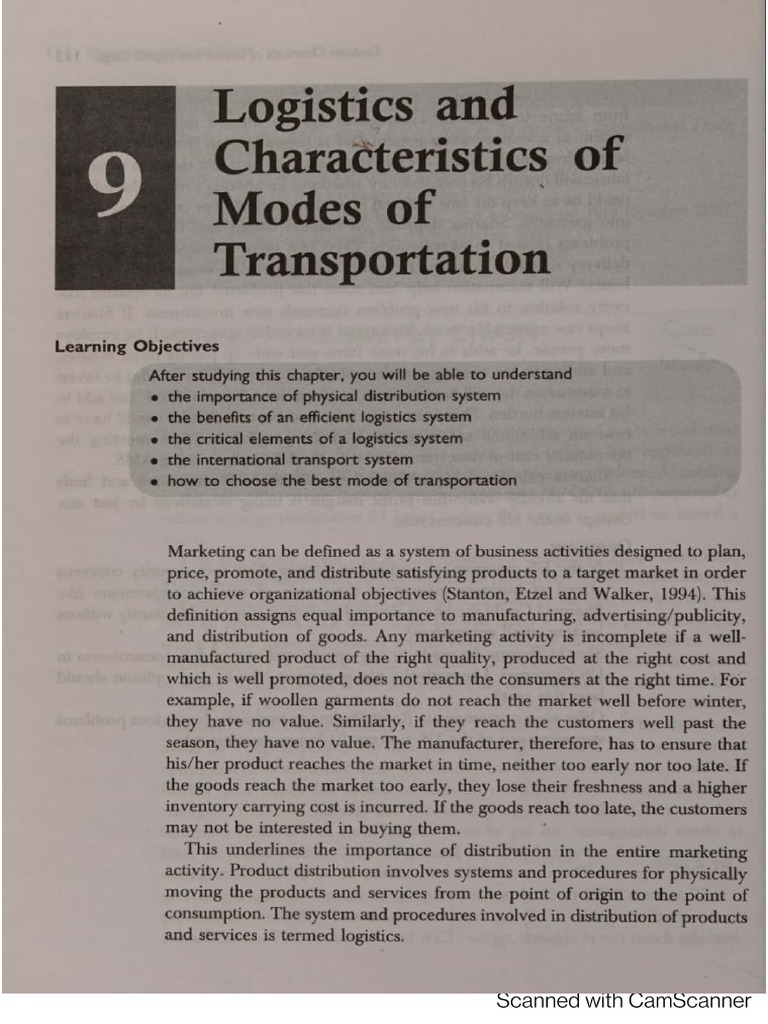 Logistics and Characteristics of Modes of Operation | PDF